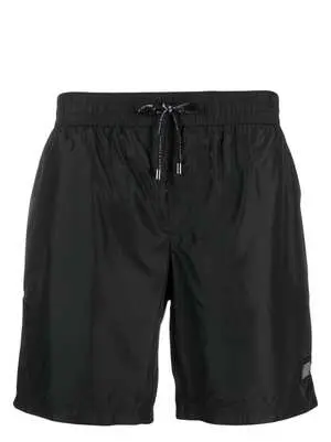 Dolce & Gabbana Logo-plaque Drawstring Swim Shorts - Black