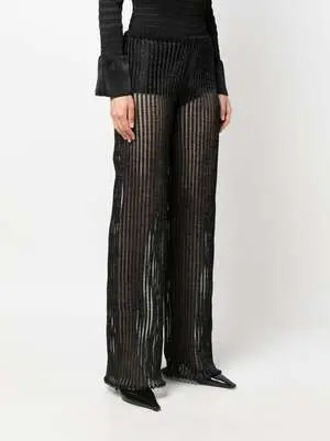 A. ROEGE HOVE Patricia Striped Sheer Loose Trousers