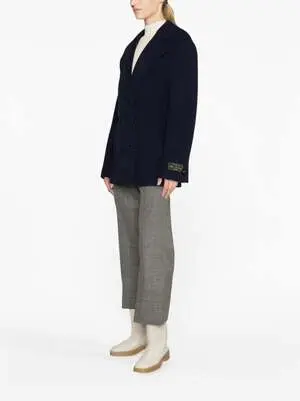 MSGM Double-breasted Jacket With Logo Patch