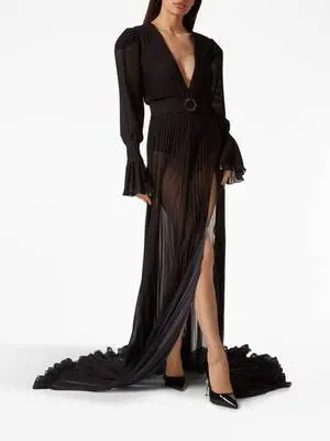 Philipp Plein Pleated Semi-sheer Dress