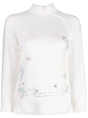 Shiatzy Chen Floral-print Jumper - White