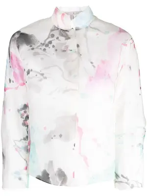 Shiatzy Chen Graphic-print Silk Jacket - White