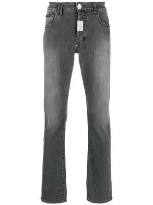 Philipp Plein Logo-patch Slim-cut Jeans