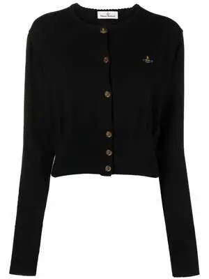 VIVIENNE WESTWOOD Bea Orb Embroidered Cardigan - Black