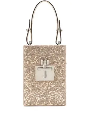 Oscar De La Renta Crystal Pave Alibi Cube Bag