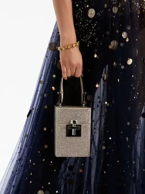 Oscar De La Renta Crystal Pave Alibi Cube Bag