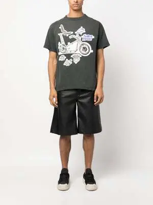 SAINT MXXXXXX Graphic-print Distressed Cotton T-shirt