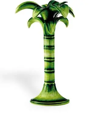 LES-OTTOMANS Medium Palm Candle Holder - Green