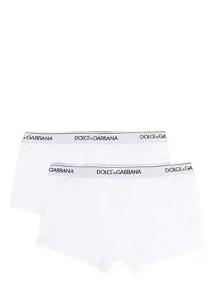 Dolce & Gabbana Logo-waist Cotton Boxer Briefs - White