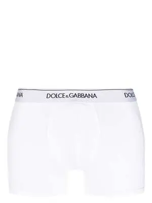 Dolce & Gabbana Logo-waist Cotton Boxer Briefs - White