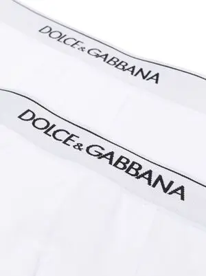 Dolce & Gabbana Logo-waist Cotton Boxer Briefs - White