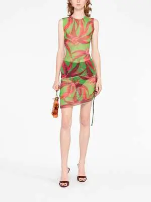 LOUISA BALLOU Botanical-print Dress - Green
