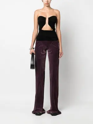 Rick Owens Hammered Velvet Trousers - Purple