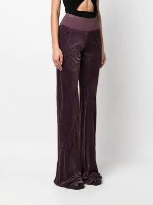 Rick Owens Hammered Velvet Trousers - Purple