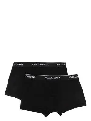 Dolce & Gabbana Logo-waist Cotton Boxer Briefs - Black