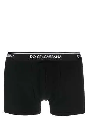 Dolce & Gabbana Logo-waist Cotton Boxer Briefs - Black