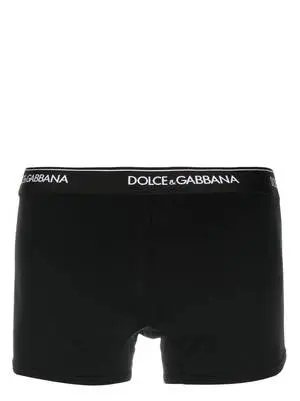 Dolce & Gabbana Logo-waist Cotton Boxer Briefs - Black