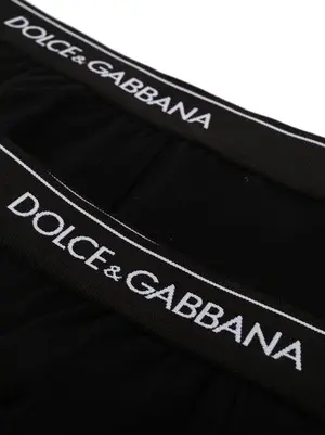 Dolce & Gabbana Logo-waist Cotton Boxer Briefs - Black