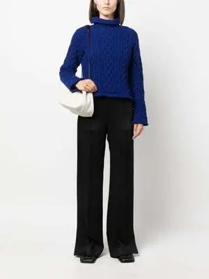 JIL SANDER Satin-finish Wide-leg Trousers