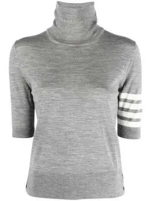 Thom Browne Turtleneck Short-sleeve Jumper - Grey