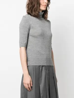 Thom Browne Turtleneck Short-sleeve Jumper - Grey