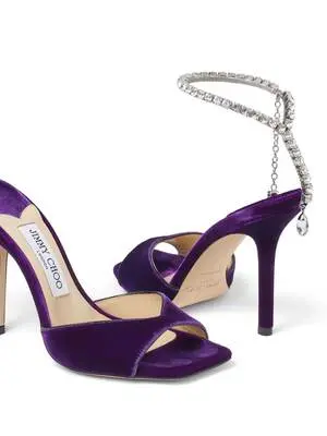 JIMMY CHOO Saeda 100mm Crystal-embellished Sandals
