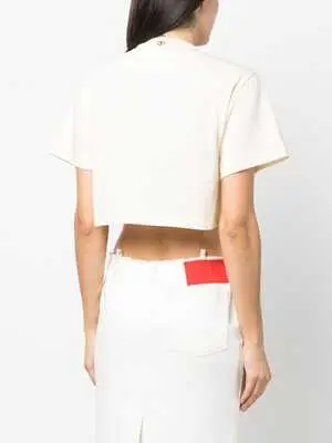 Rabanne Chainmail-panel Cropped T-shirt - Gold