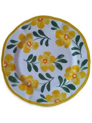LES-OTTOMANS Floral-print Porcelain Plate - White