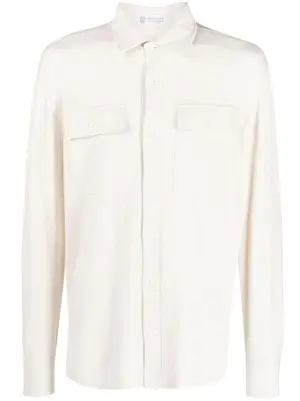 Brunello Cucinelli Long-sleeve Cotton Shirt - Neutrals