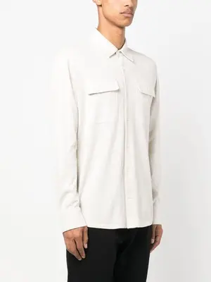 Brunello Cucinelli Long-sleeve Cotton Shirt - Neutrals
