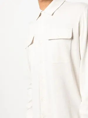 Brunello Cucinelli Long-sleeve Cotton Shirt - Neutrals
