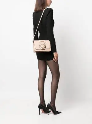 Moschino Heart Plaque Shoulder Bag - Neutrals