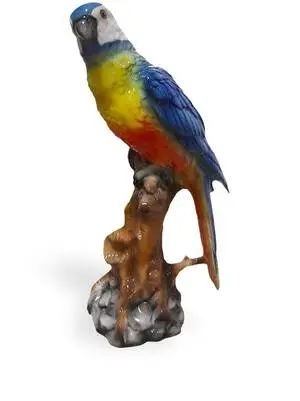 LES-OTTOMANS Large Parrot Porcelain Sculpture - Multicolour