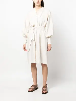 Eleventy Belted Linen Dress