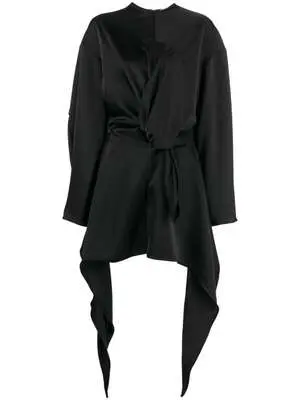 Attico Asymmetric Cut-out Satin Minidress
