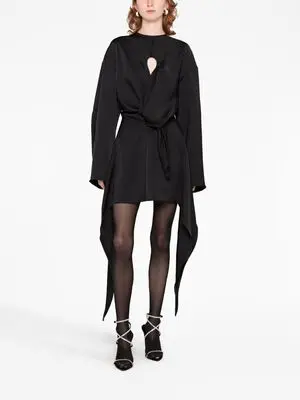 Attico Asymmetric Cut-out Satin Minidress