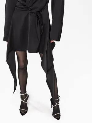 Attico Asymmetric Cut-out Satin Minidress