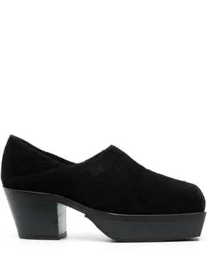 Eckhaus Latta 65mm Cowboy Leather Clogs