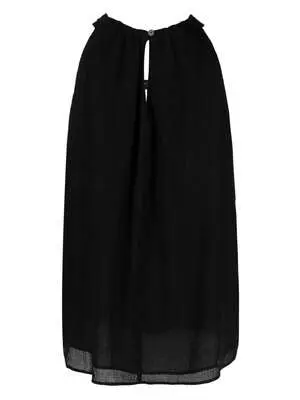 Dkny Halterneck Georgette Blouse - Black