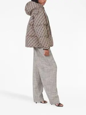 Stella McCartney S-wave Hooded Puffer Jacket - Brown