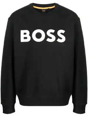 BOSS Logo Print Cotton Sweatshirt
