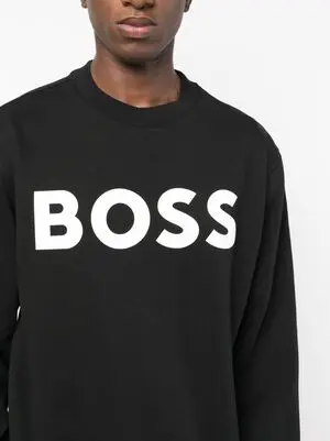 BOSS Logo Print Cotton Sweatshirt