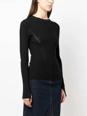 LANVIN Long-sleeve Ribbed-knit Top