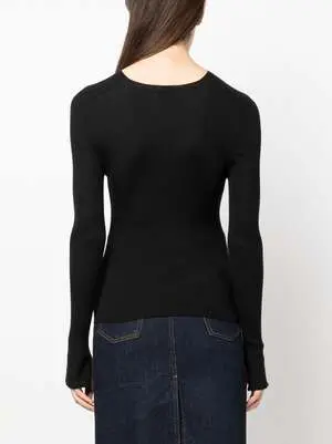 LANVIN Long-sleeve Ribbed-knit Top
