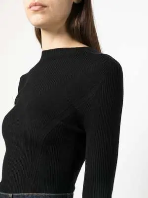 LANVIN Long-sleeve Ribbed-knit Top