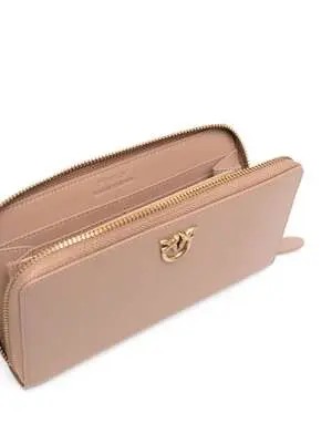 Pinko Logo-plaque Leather Wallet - Neutrals