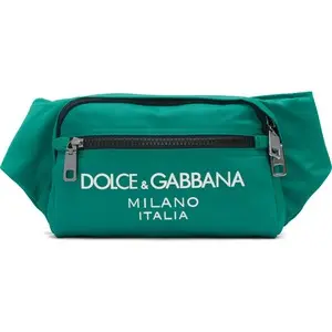 Dolce & Gabbana Dolce&Gabbana Rubber Logo Nylon Belt Bag Green/ Emer