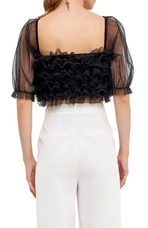 Endless Rose Ruffle Tulle Crop Top