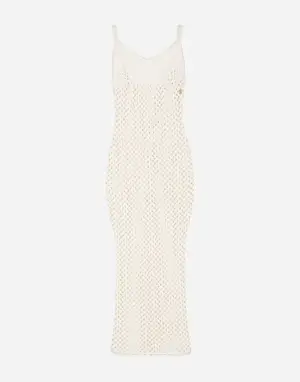 Dolce & Gabbana Crochet Slip Dress - White