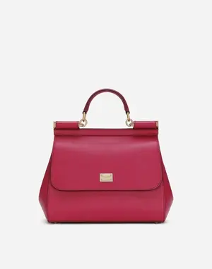 Dolce & Gabbana Large Sicily Handbag In Dauphine Calfskin - Fuchsia